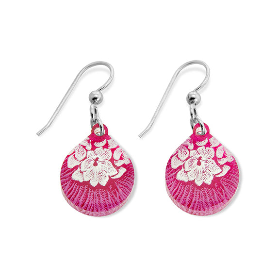 Flower Mollusk Shell Earrings Small Teardrop - The Lab Partners Jewelry